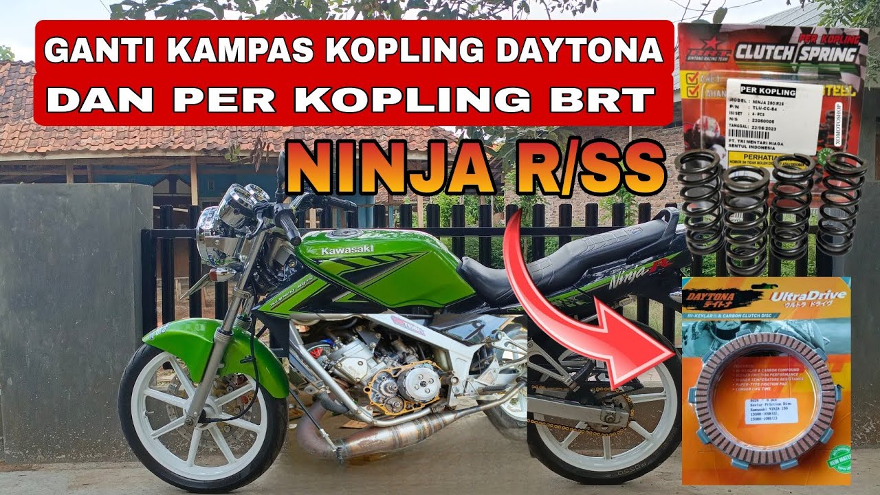 GANTI KAMPAS KOPLING DAN PER KOPLING NINJA R/SS - YouTube