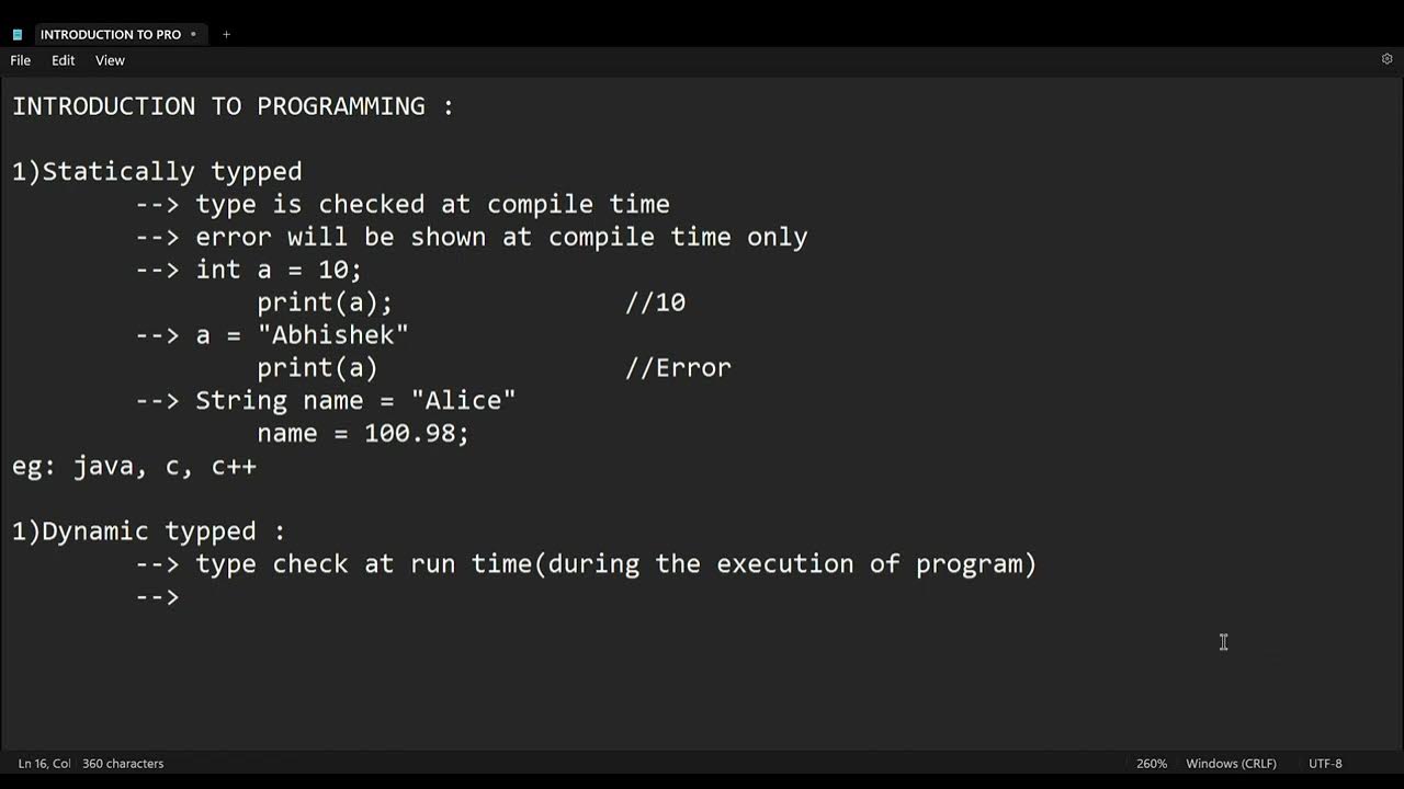 Statically typed and Dynamically Typed Languages | Programming Languages | OOPs for PLACEMENTS ...