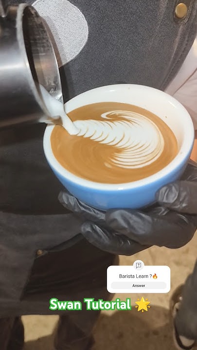 BEAUTIFUL SWAN LATTE ART - how to pour swan latte 🔥🦢 [ LATTE ART ] #short #trend #swan #latteart ...