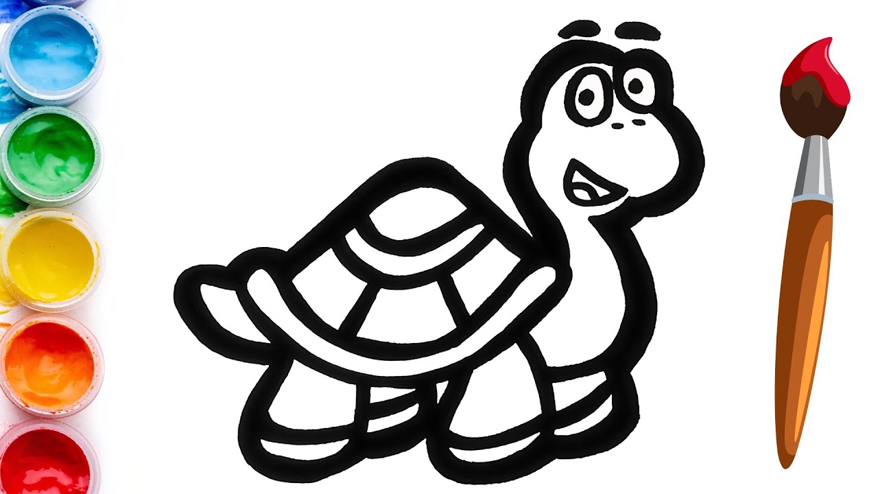 How To Draw A Cartoon Turtle | Bagaimana Menggambar Kartun Penyu - YouTube