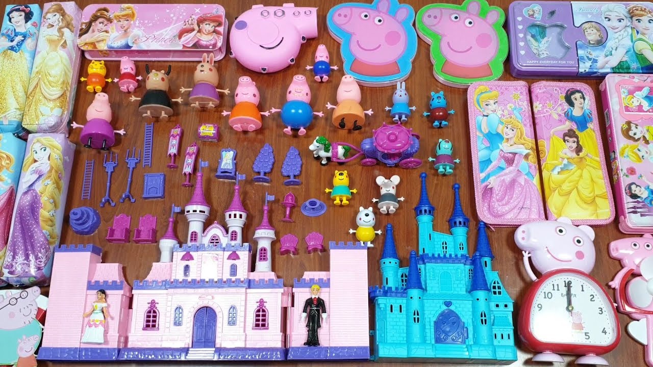 Peppa Pigs Family & Disney Princess | Mixing so Many Things into Slime ...