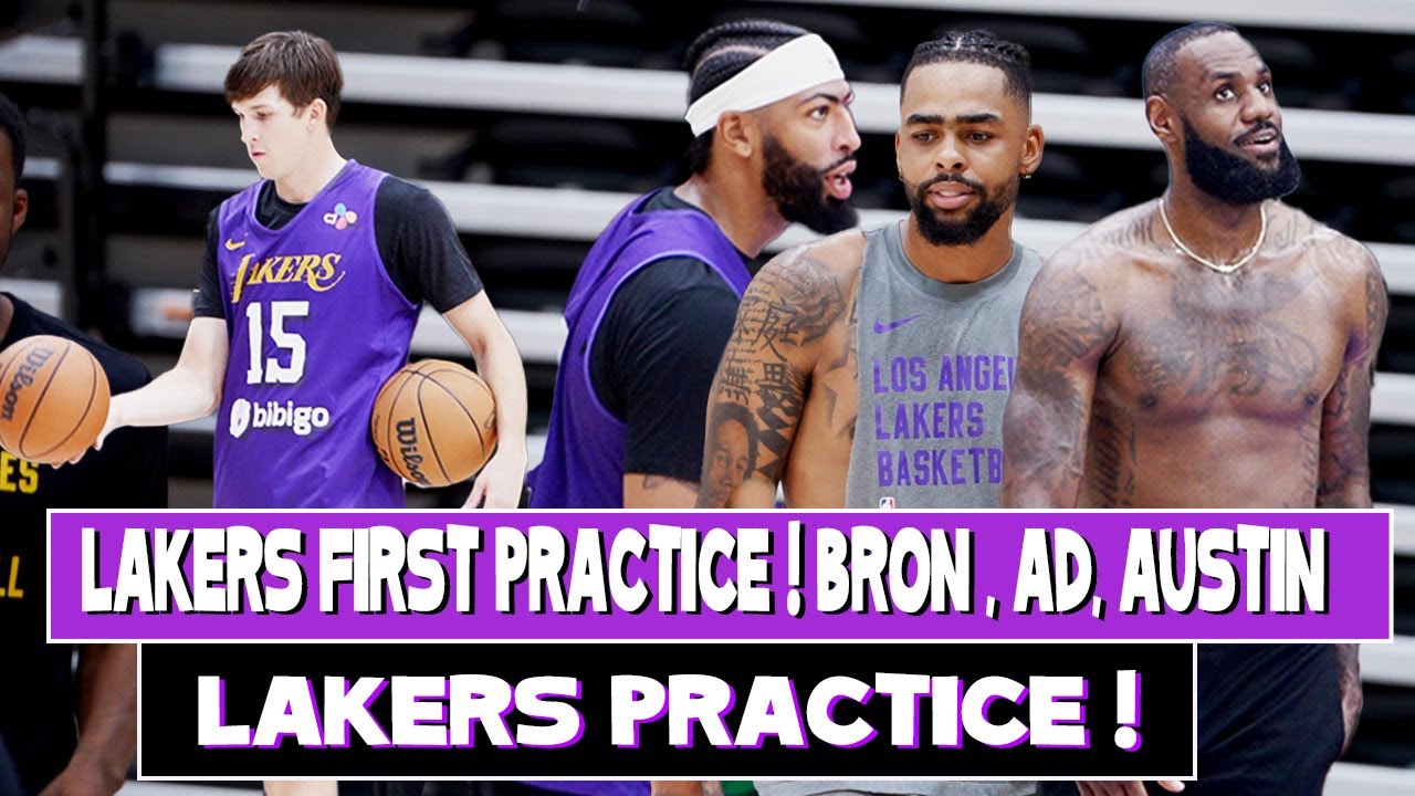 Lakers First Practice ! Lebron , AD, and Austin want revenge - YouTube