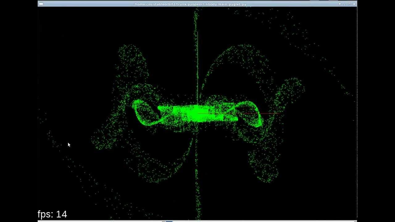 pyopencl nbody 1 - YouTube