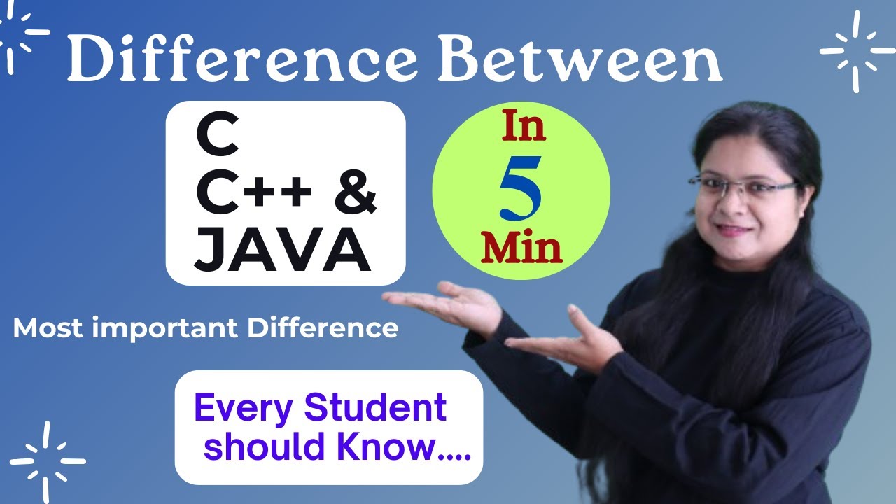 Difference Between C, C++ and JAVA in 5 Minutes| Every Student should ...