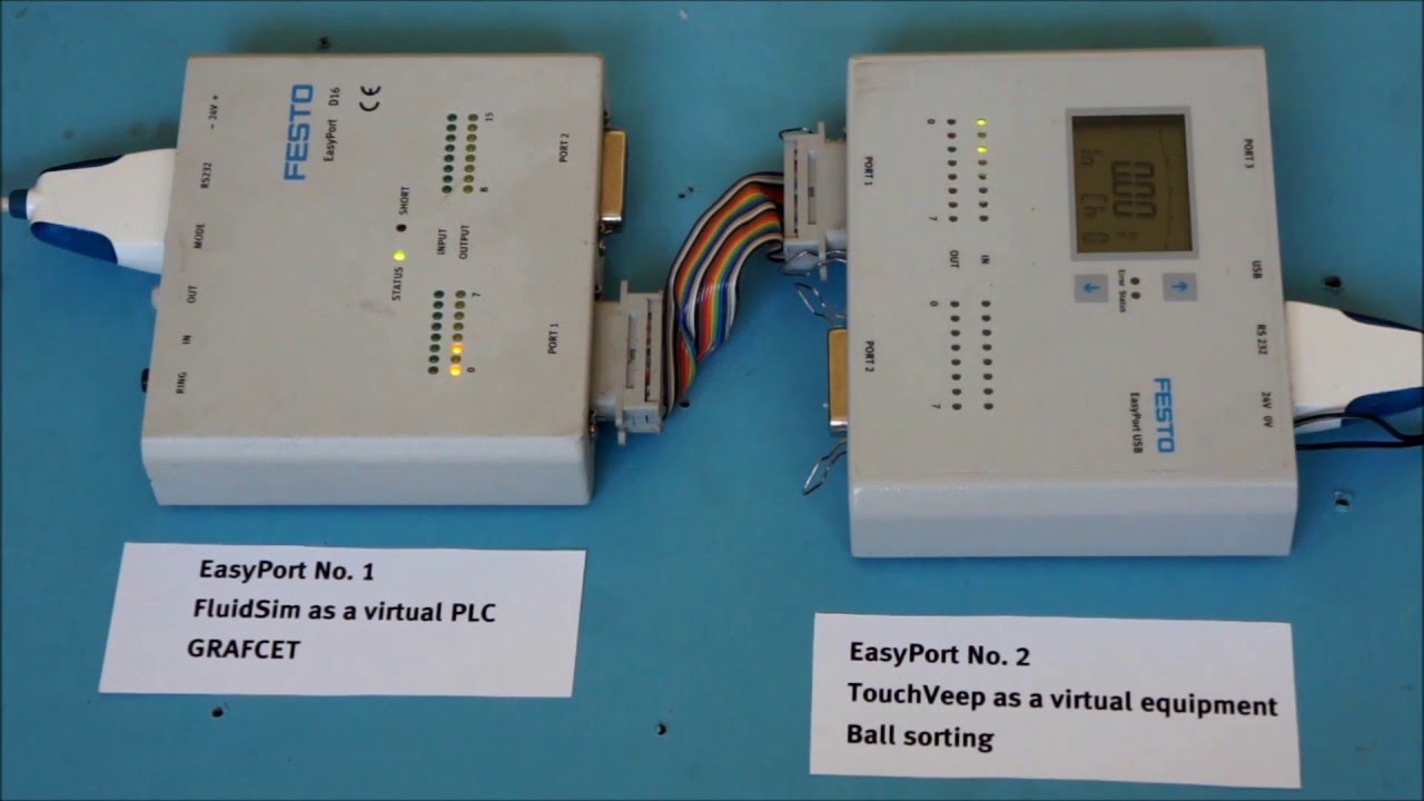 Virtual PLC (FluidSim GRAFCET) control a virtual equipment (EasyVeep) - YouTube