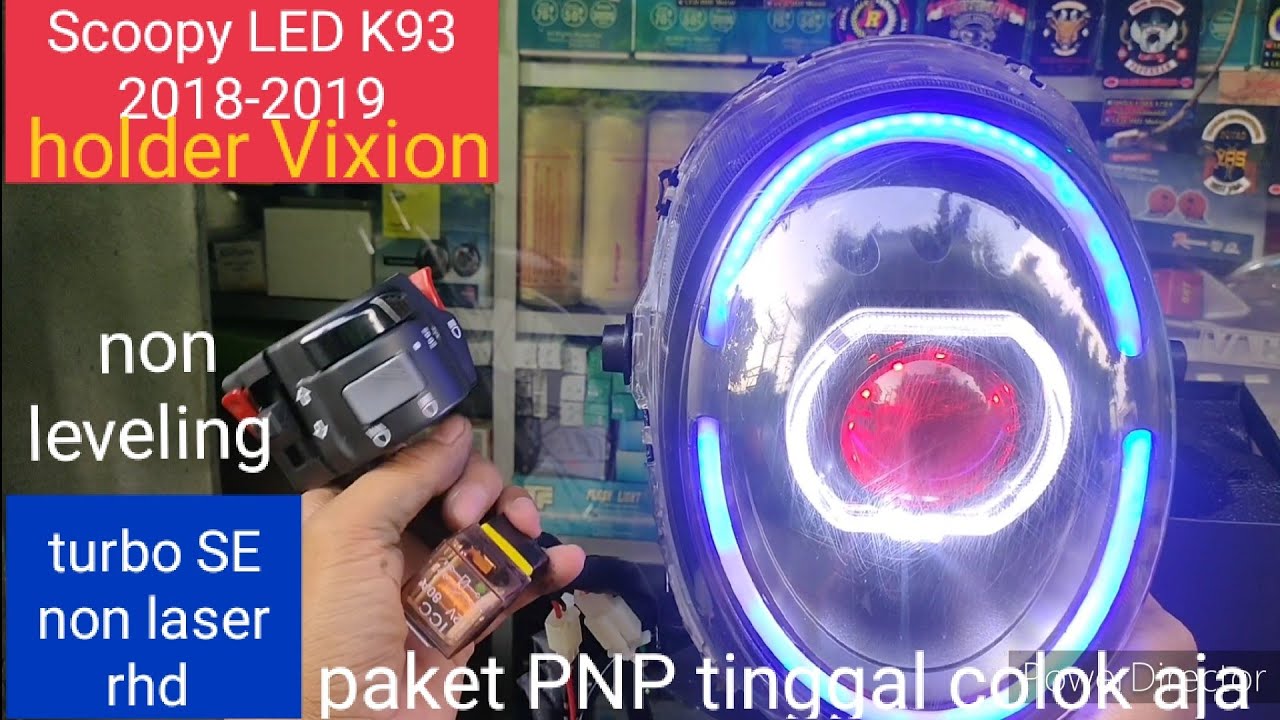 Scoopy LED K93 2018-2019 turbo SE RHD non leveling sinar otomotif - YouTube