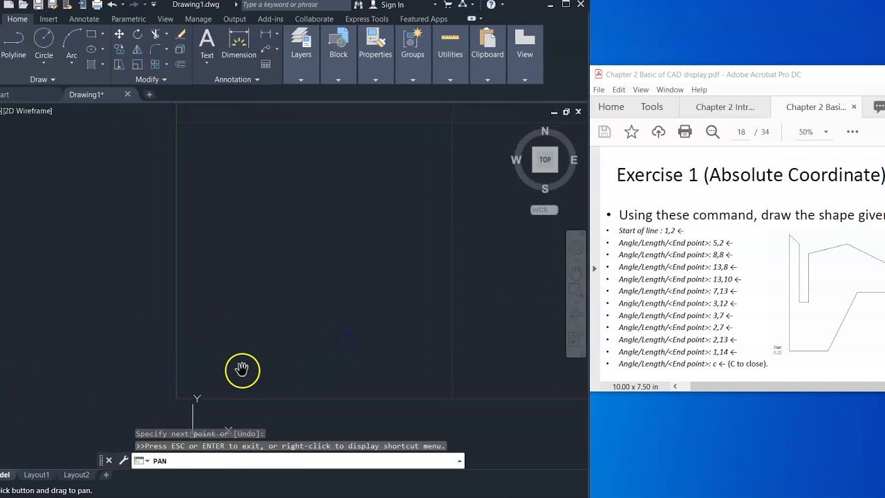 AutoCAD Basics: Drawing using the Cartesian Coordinates System ...