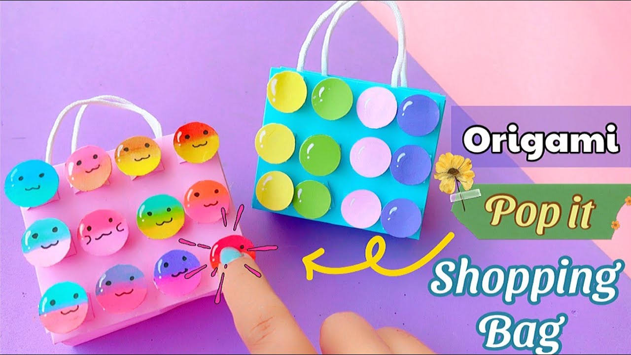 DIY Pop-it Shopping Bag | Origami Paper Bag | How to make paper Bags ...