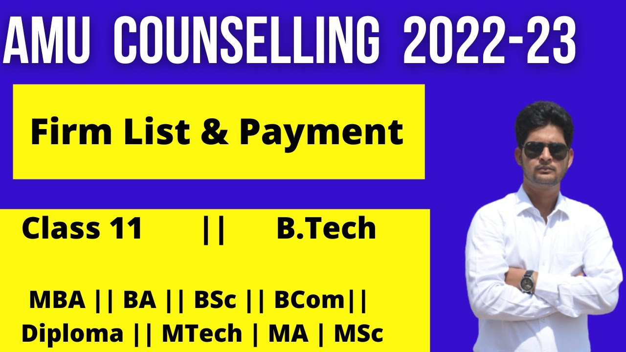 AMU Counselling 2022 Firm List & Payment || AMU Admission 2022 Fee ...