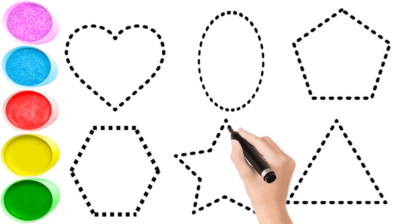 Learn Shapes drawing, 2d shapes colors for toddlers, drawing activities ...