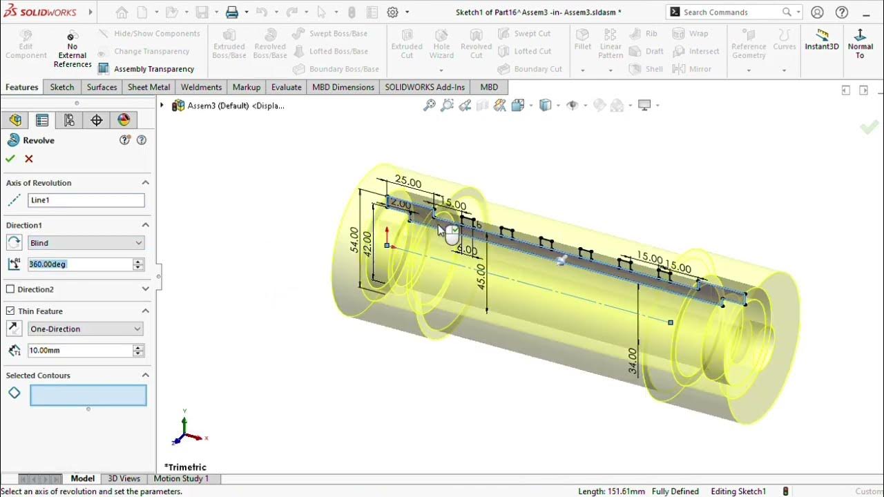 solidworks tutorial assembly level// create in roll and pin - YouTube
