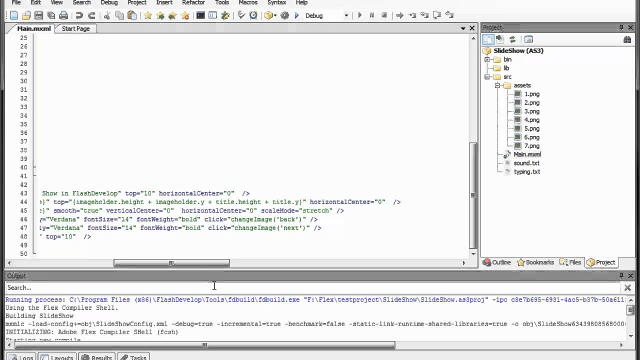 Simple SlideShow in FlashDevelop - YouTube