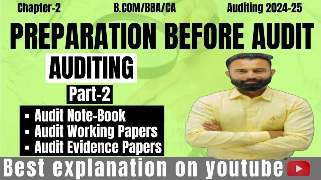 Preparation Before Audit | Audit Note Book | Audit Working Papers ...