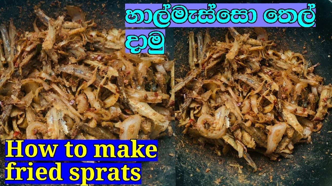 හාල්මැස්සො තෙල් දාමු / How to make fried sprats / halmesso / Life with ...
