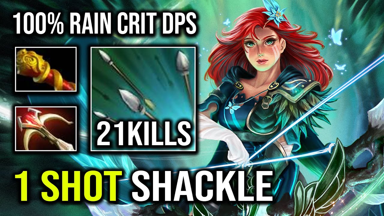 100% Physical Rain Arrow 1 Shot Shackle Hyper Late Game Windranger 7 ...