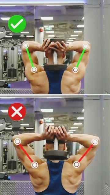 Dumbbell Upper Head Triceps extension Vs .#bodybuilding # ...