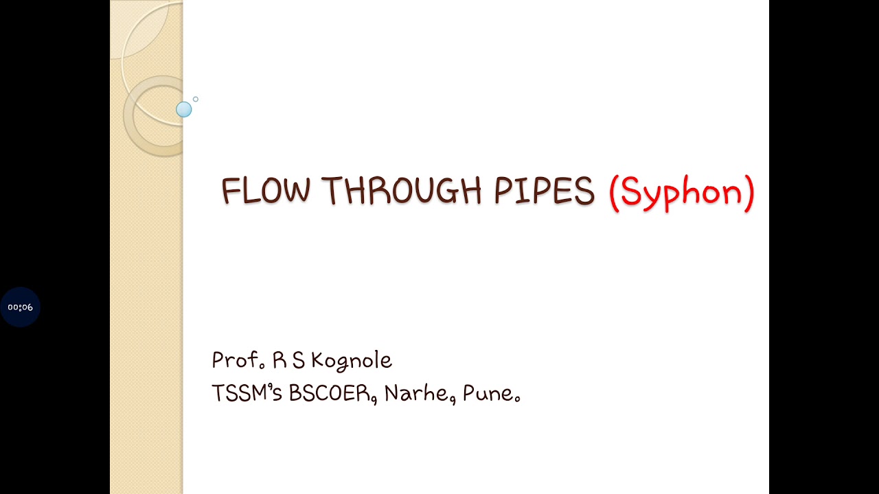 Fluid Mechanics - Flow through Pipe - Part 5 - YouTube