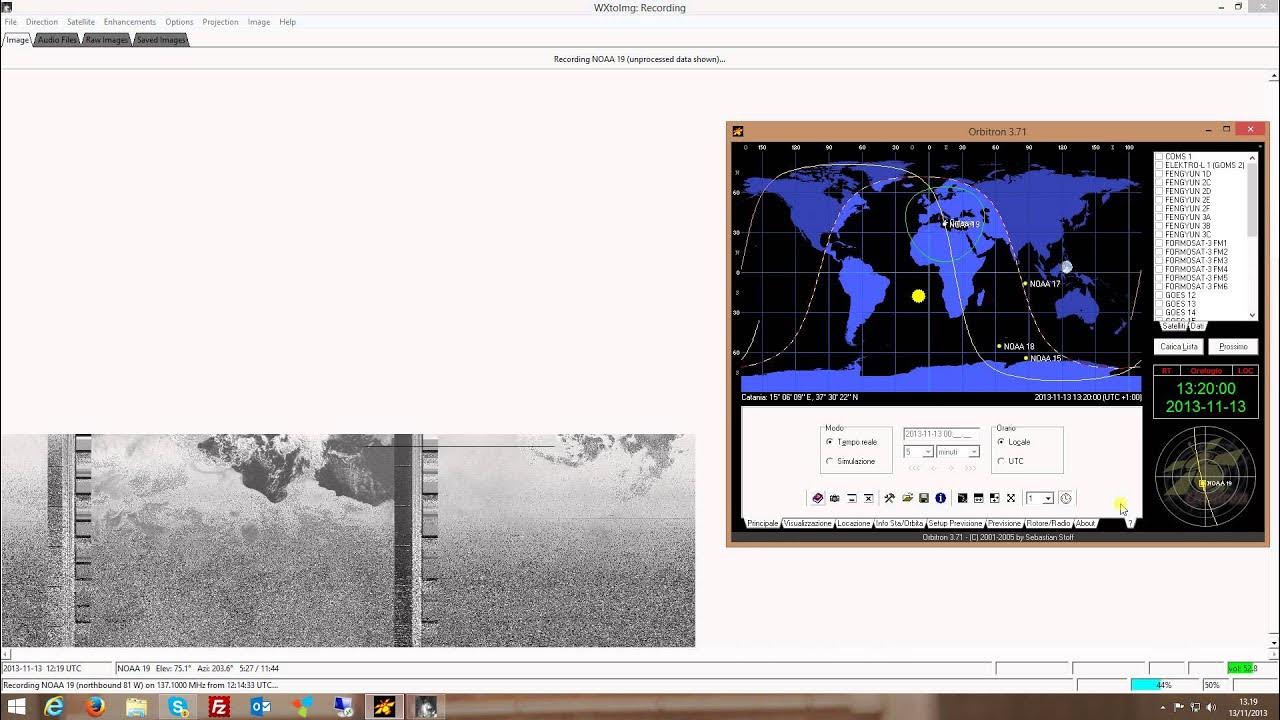 Ricezione Satelliite NOAA 19 in APT con WXtoImg e antenna QFH - YouTube