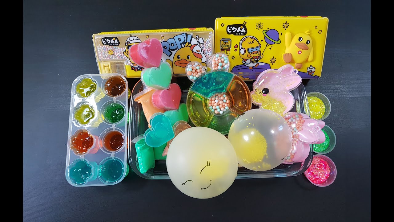 Relaxing with Clay & Slime Mixing Slime Glitter Clay into Satisfying ...