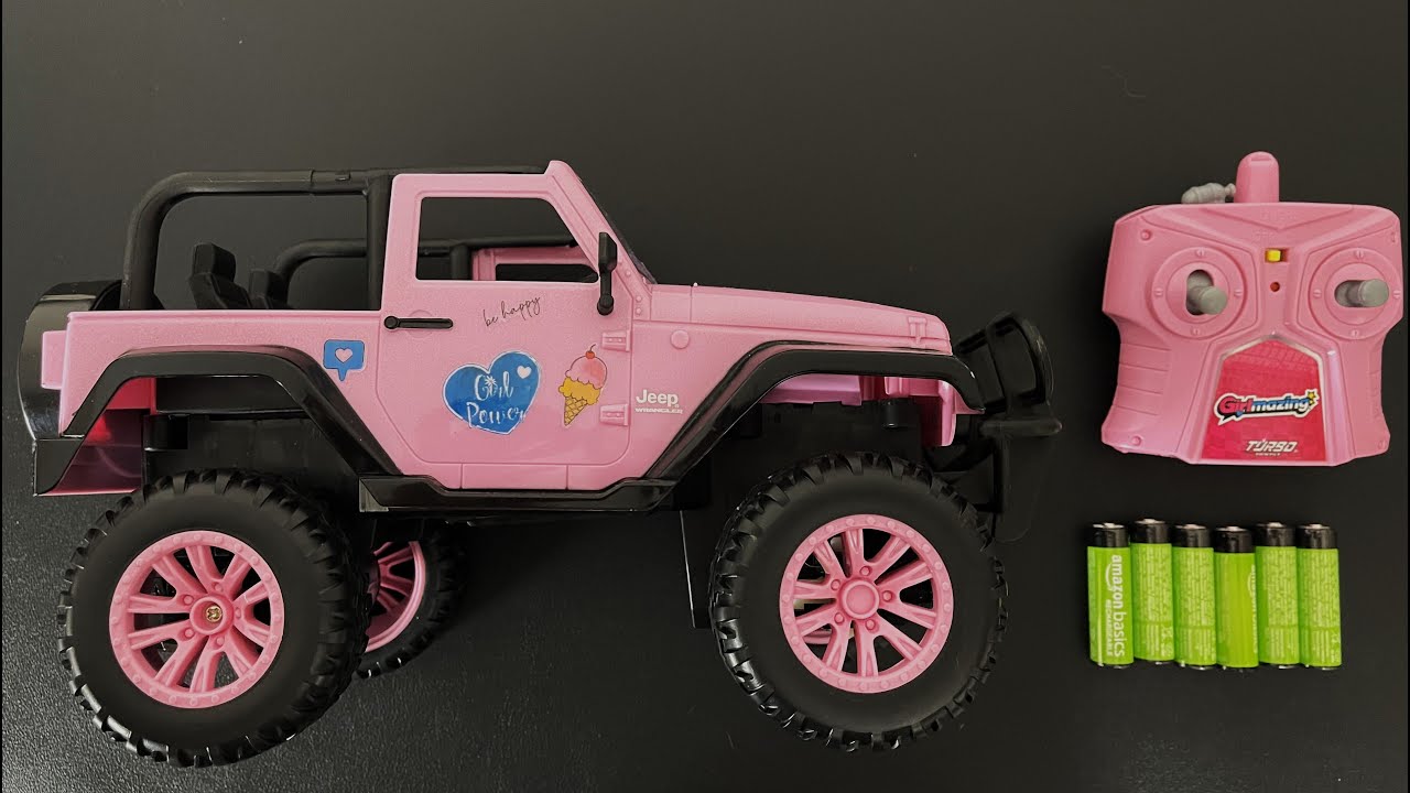 Girlmazing Pink Remote Control Jeep Wrangler Battery Replacement RC Car ...