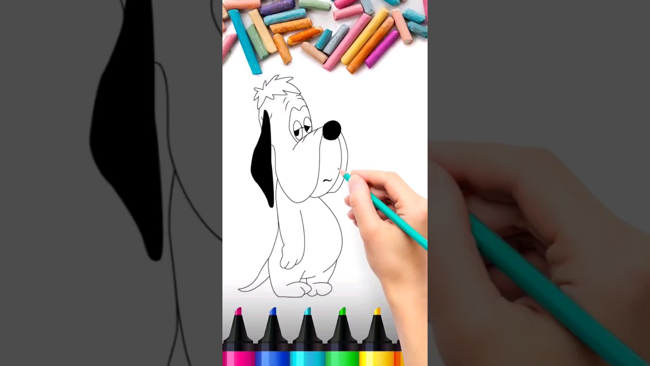 How to draw a cartoon Droopy for easy step by step Beginners kids - YouTube