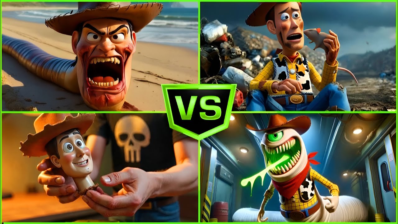 Woody Monster vs Woody Exe vs Woody Eater vs Woody Exe - YouTube