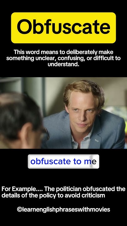 What Does "Obfuscate" Mean? | Advanced Vocabulary for Fluent English # ...