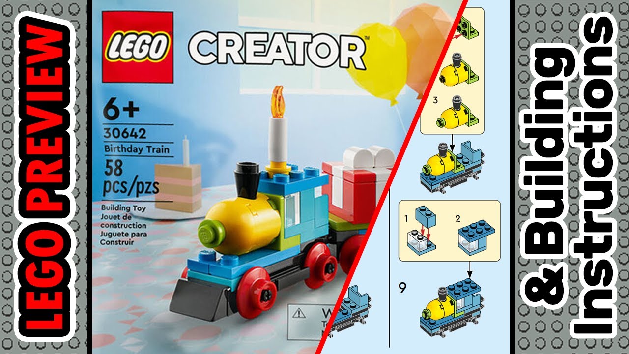PREVIEW: 30642, LEGO CREATOR, Birthday Train & Building Instructions ...