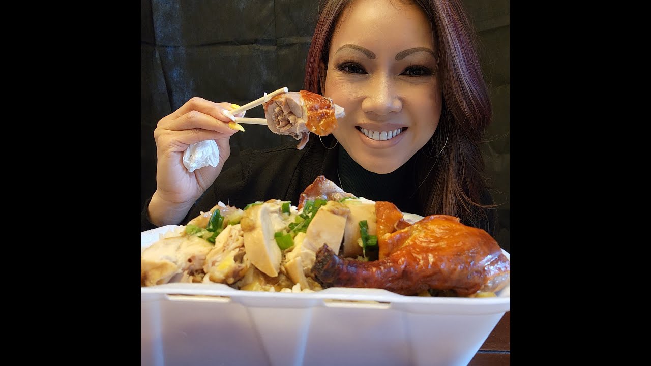 MUKBANG & ASMR Dee's EATS roasted duck, soy chicken, and pickled mustard greens. #asmr #mukbang ...