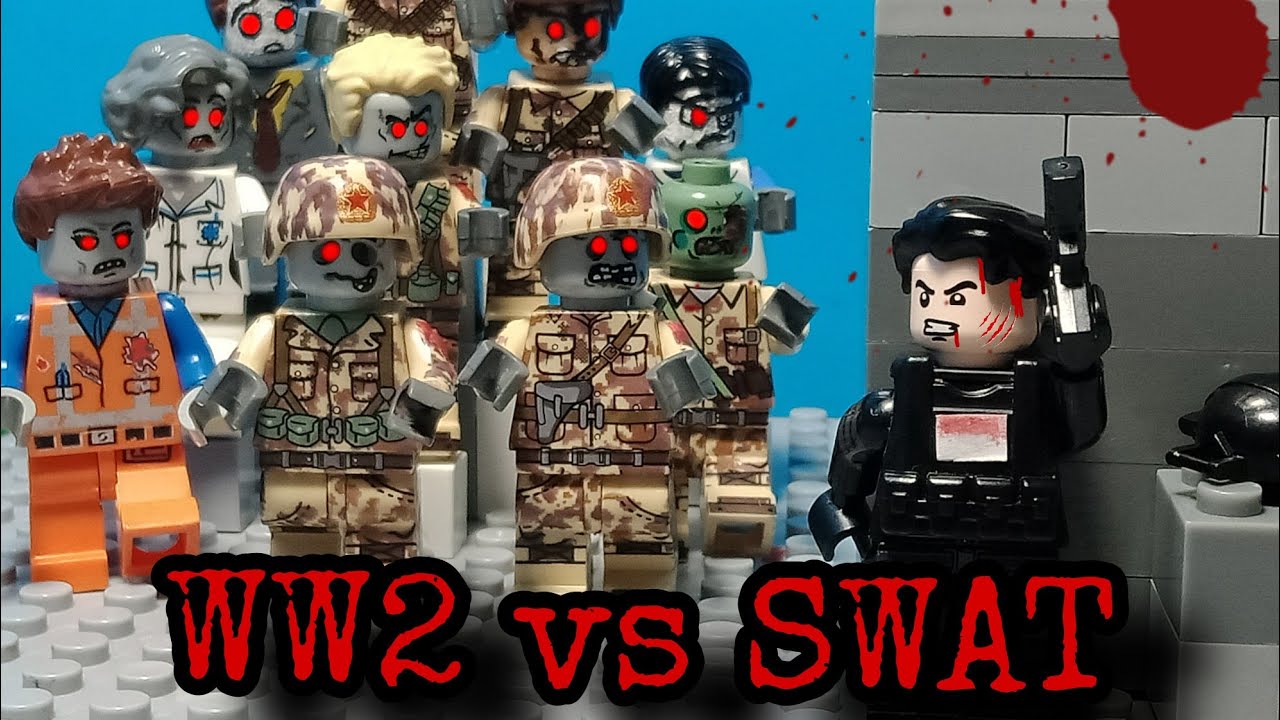 Lego ZOMBIE WW2 vs SWAT part 2 war2 apocalypse adventure stop motion ...