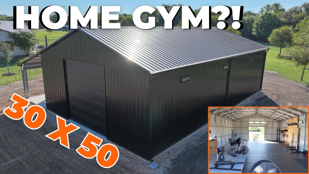 30x50 Steel Building Home Gym | Custom Metal Building Tour | WolfSteel ...