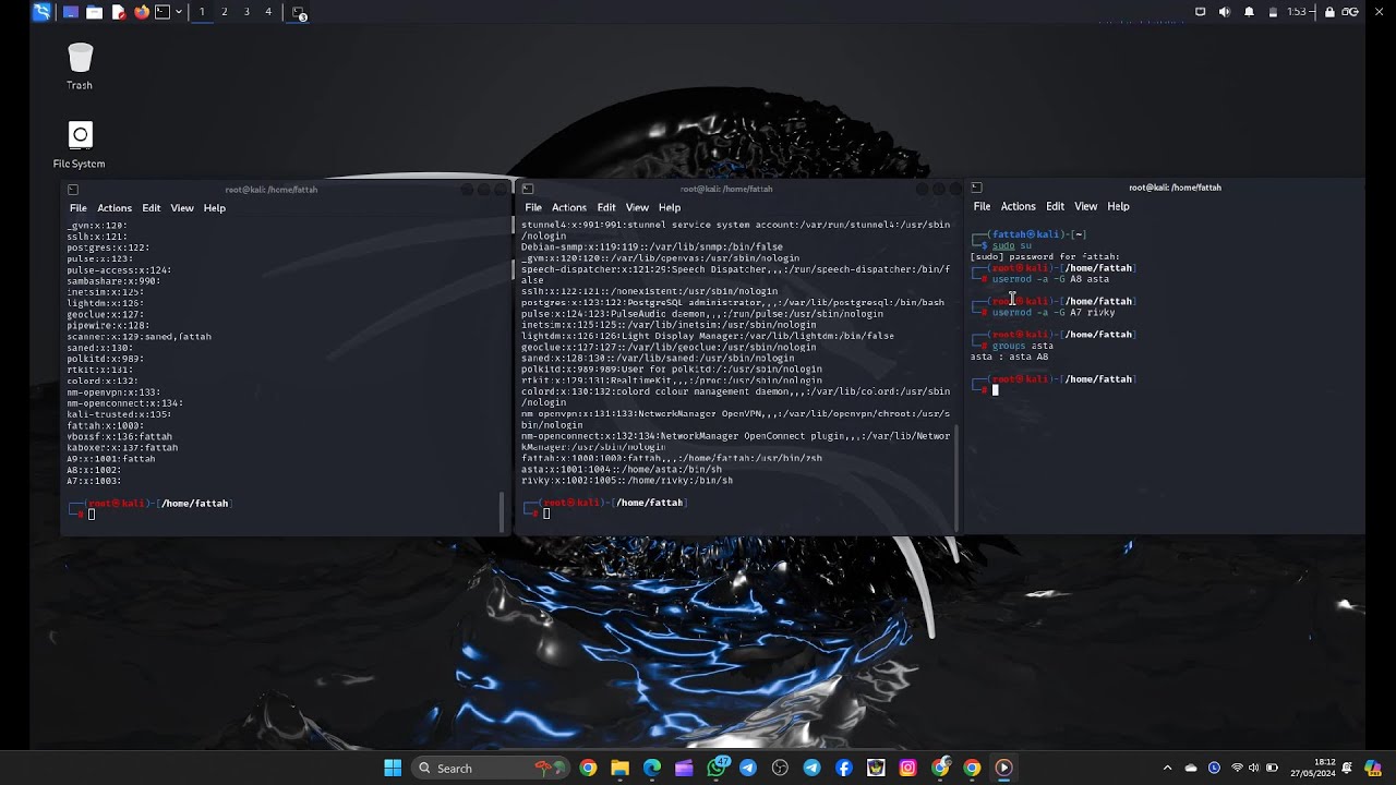[KSK] Cara Menambah User Group, User dan Menambahkan User ke User Group di Kali Linux - YouTube
