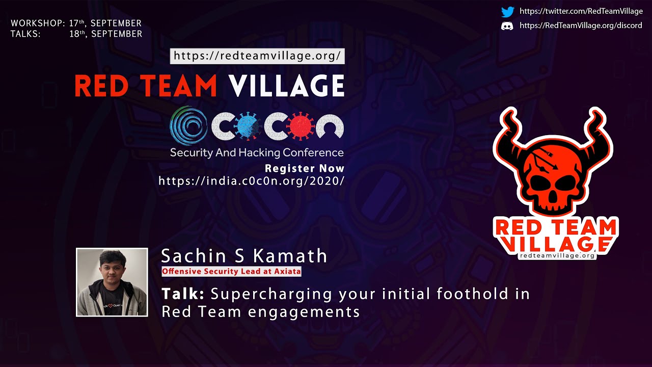 Red Team Village c0c0n 2020 - Sachin S Kamath - Supercharging your ...