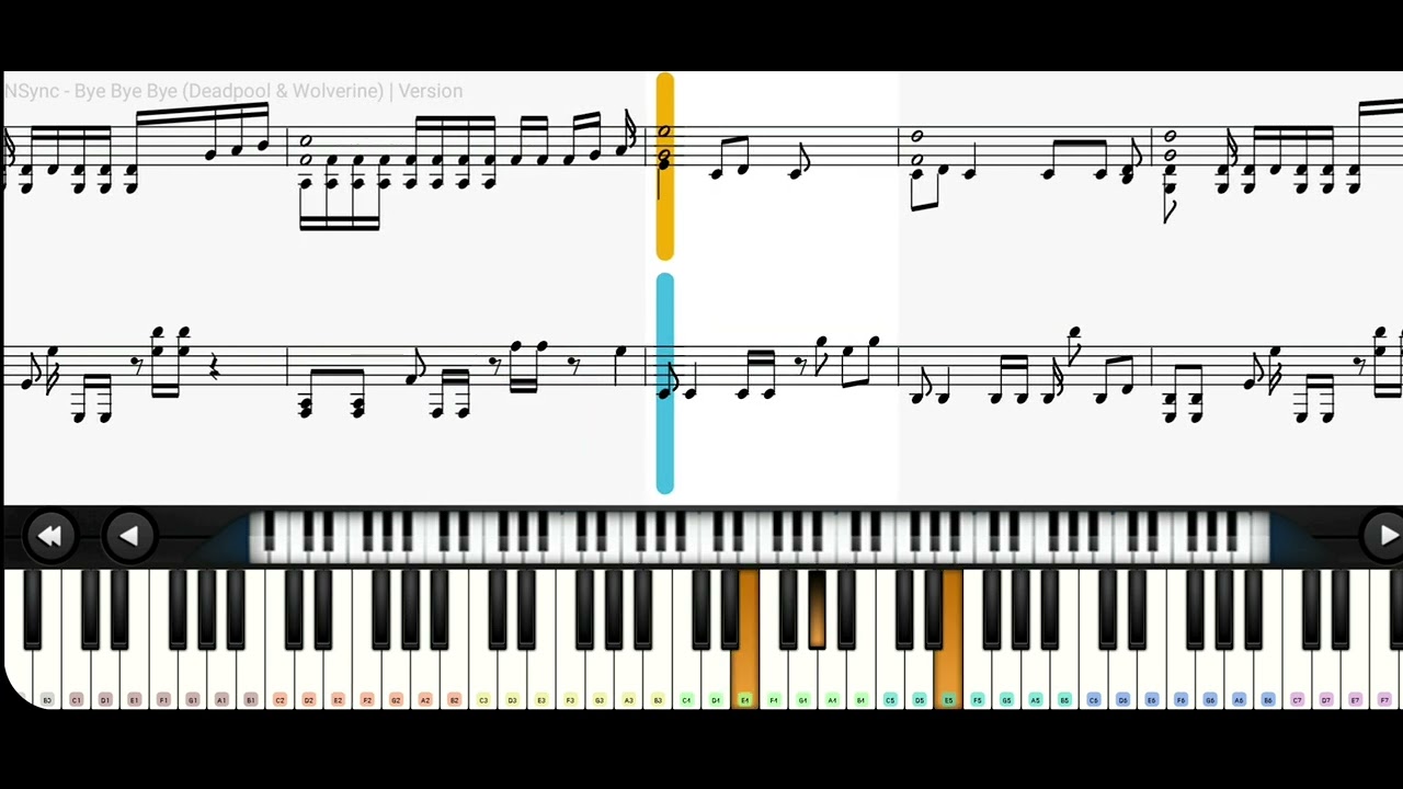 Bye Bye Bye (Deadpool & Wolverine/N'Sync) Acoustic Piano Tutorial with ...