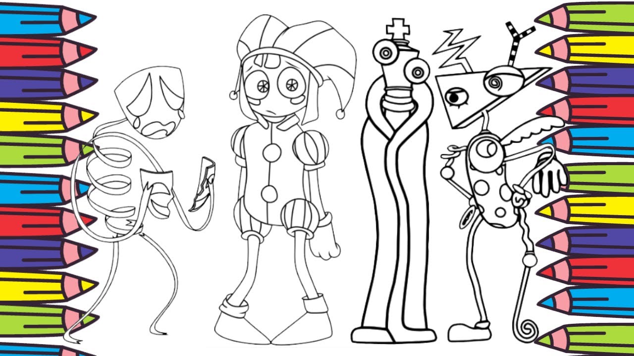The Amazing Digital Circus New Coloring Pages - How To Color Pomni ...