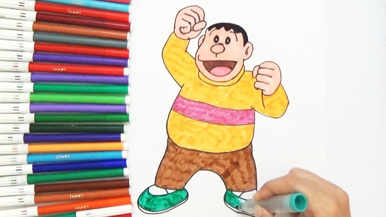 How to draw Gian from Doraemon | D4K - YouTube