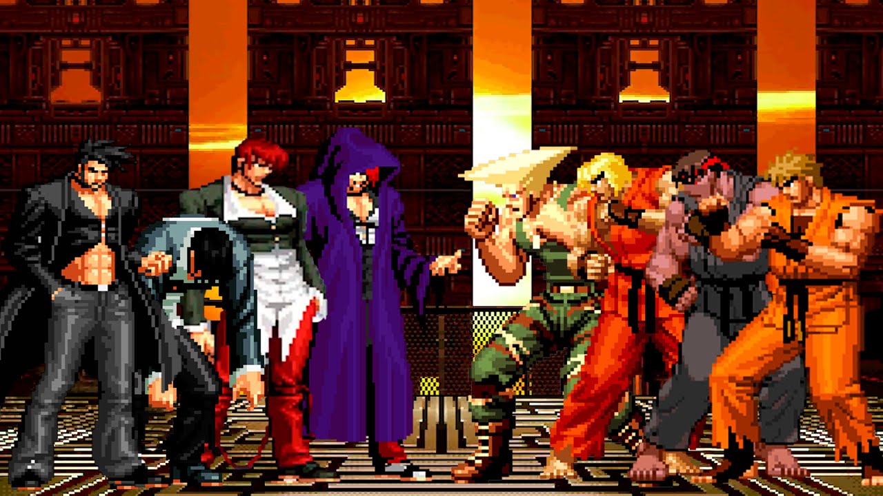 [KOF Mugen] Iori Yagami Team vs Fighters Team - YouTube