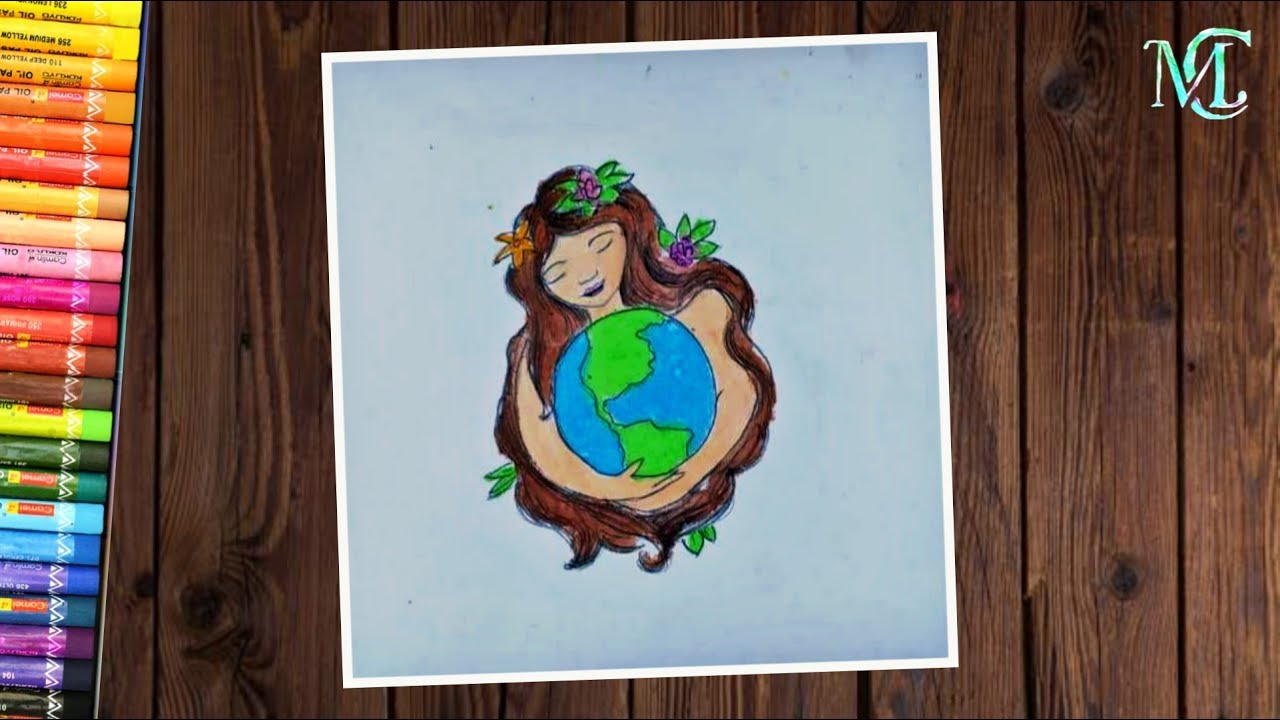 Earth day drawing | Save earth save life drawing | World environment ...