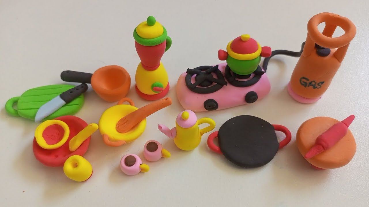 Amazing Technique to Make Miniature Kitchen Set with Polymer Clay ...