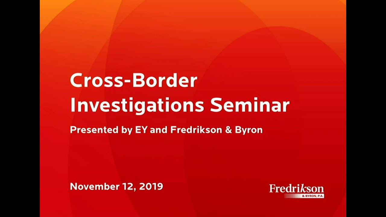 Cross-Border Investigations Seminar: Privacy and Security in Cross ...