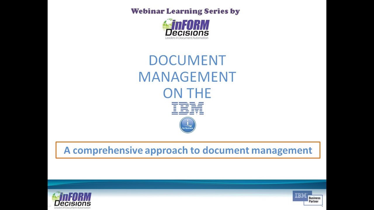 Document Management on the IBMi - A comprehensive approach to document ...