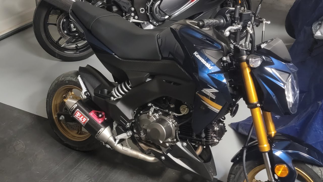 Slyvania LED bulb for the 2023 Kawasaki Z125 Pro. Before and after ...