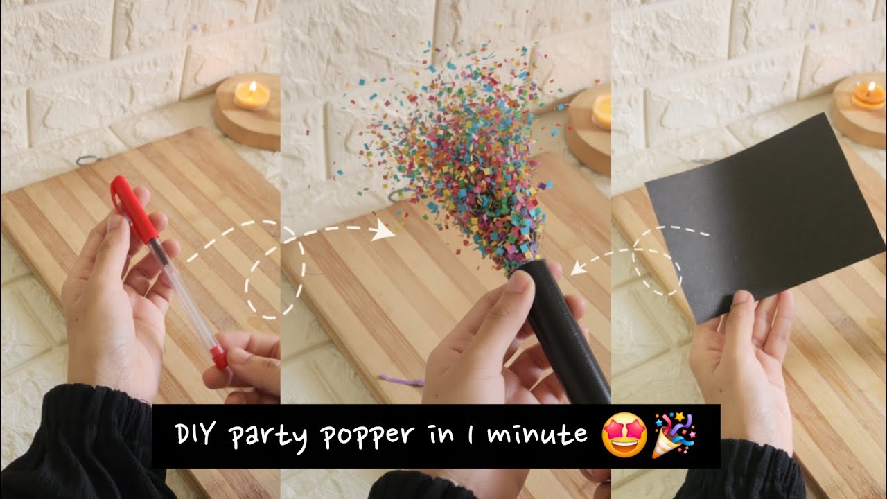DIY Party Popper 🎉 | Easy Hack with Empty Pen Refill | Fun Craft Idea ...