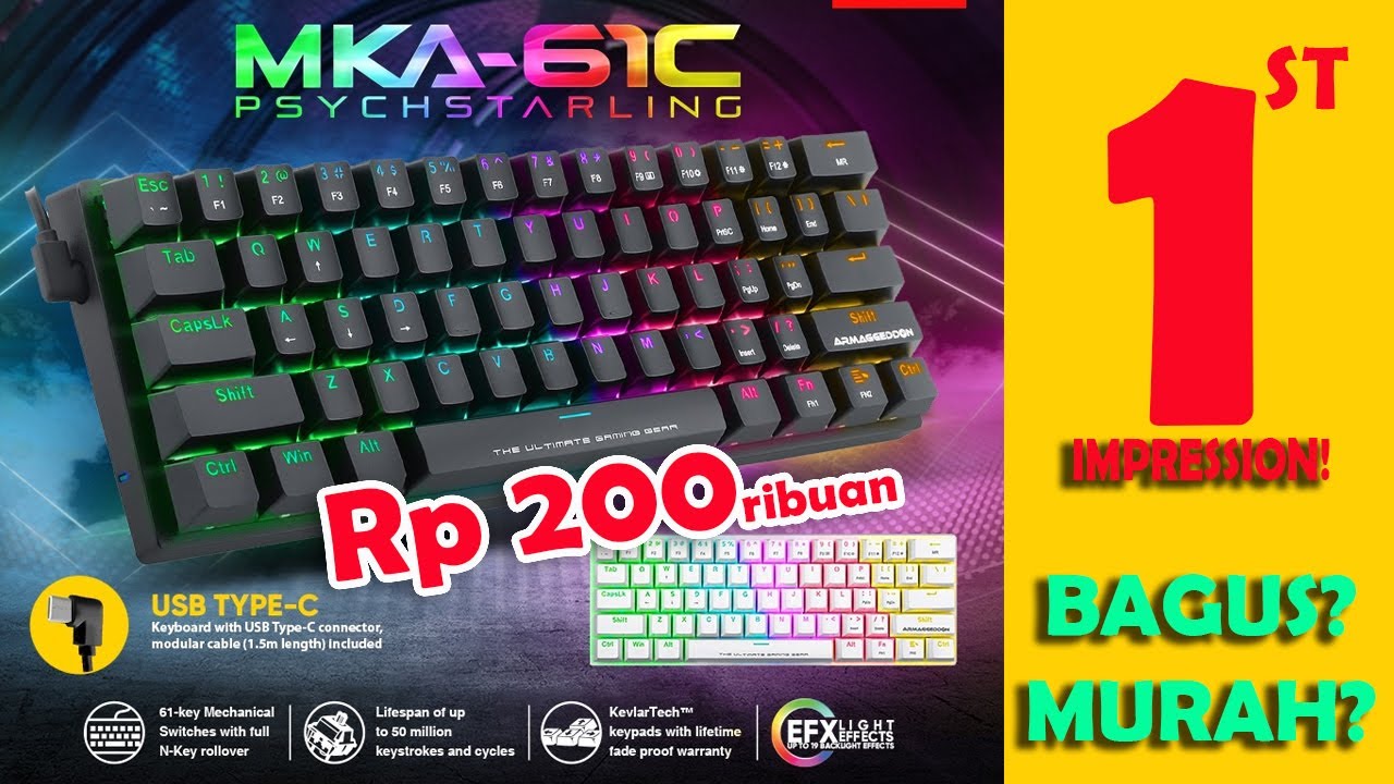 Keyboard Gaming Mechanical 60% dari ARMAGGEDDON MKA 61C, FIRST ...