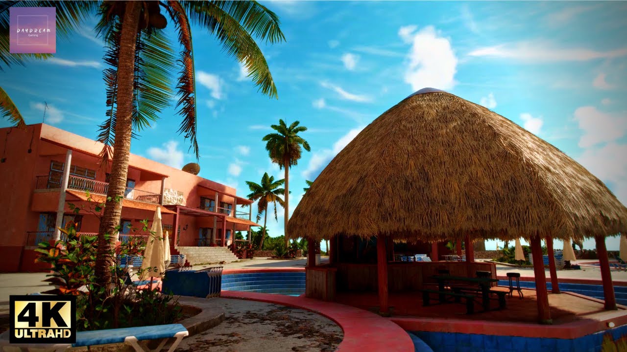 Relaxing Tropical Holiday Resort Walk in Far Cry 6 [ 4K Ultra Max ...