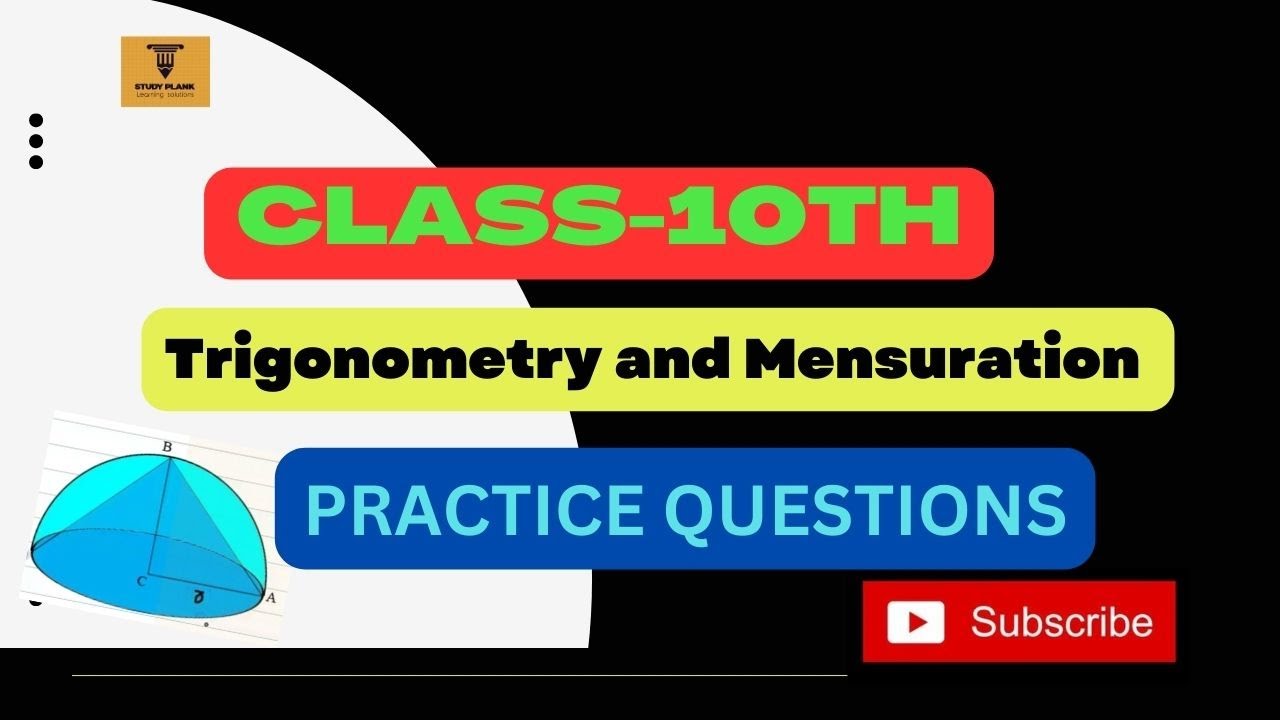 10th Grade Mensuration and Trigonometry Practice Questions | CLASS 10 ...