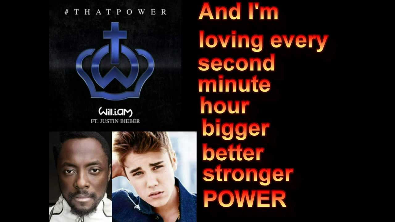 Will.i.am - #thatPOWER ft. Justin Bieber Karaoke (With Lyrics) - YouTube