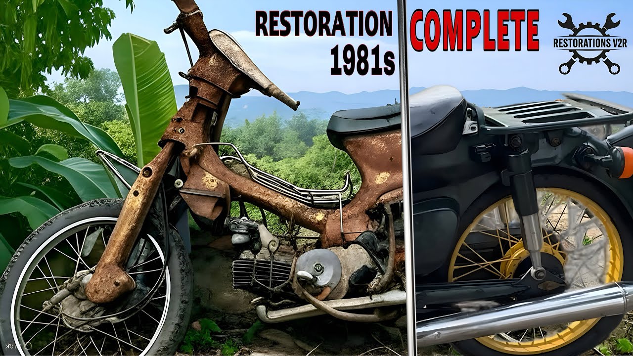 Restoration Abandoned Old Motorcycle Honda 50 Two Stroke Engine 1981 ...