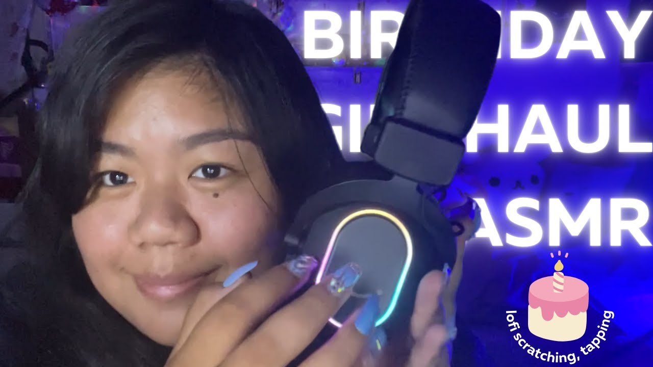 🎂 ASMR | birthday gift haul (scratching, tapping, whispering...) - YouTube
