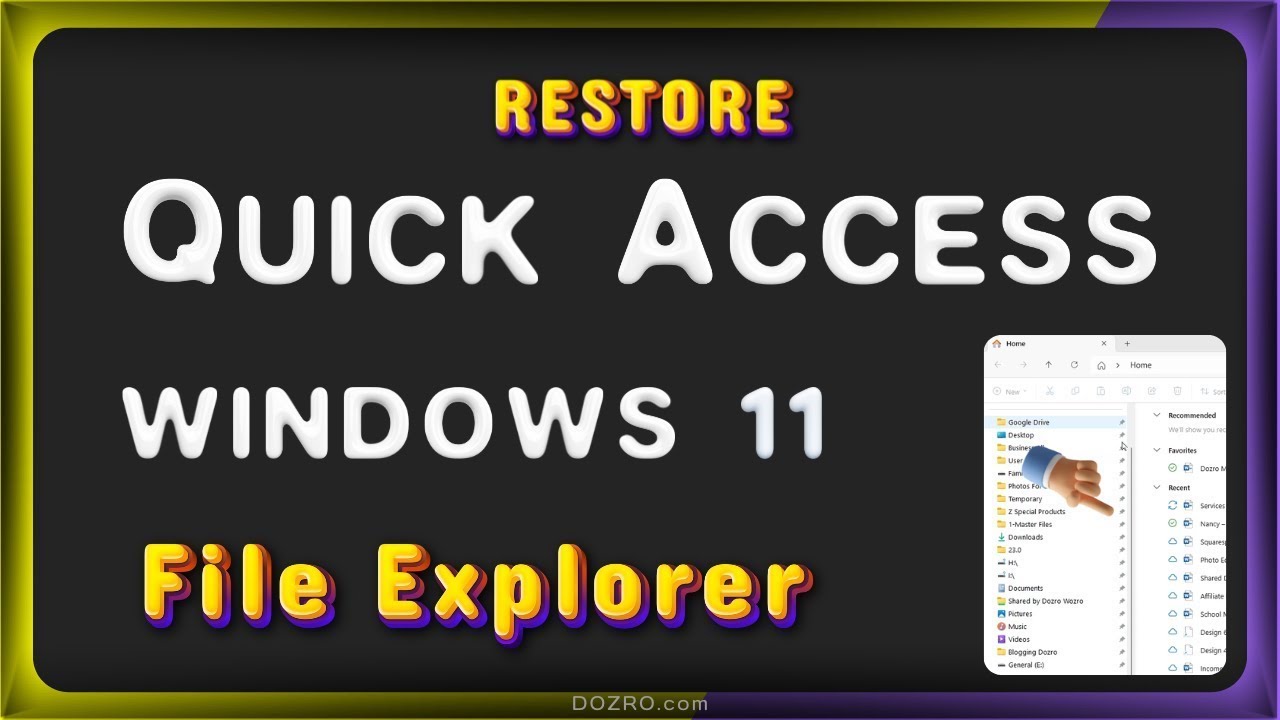 How to Open File Explorer Quick Access in Windows 11 | Easy Guide (2024 ...